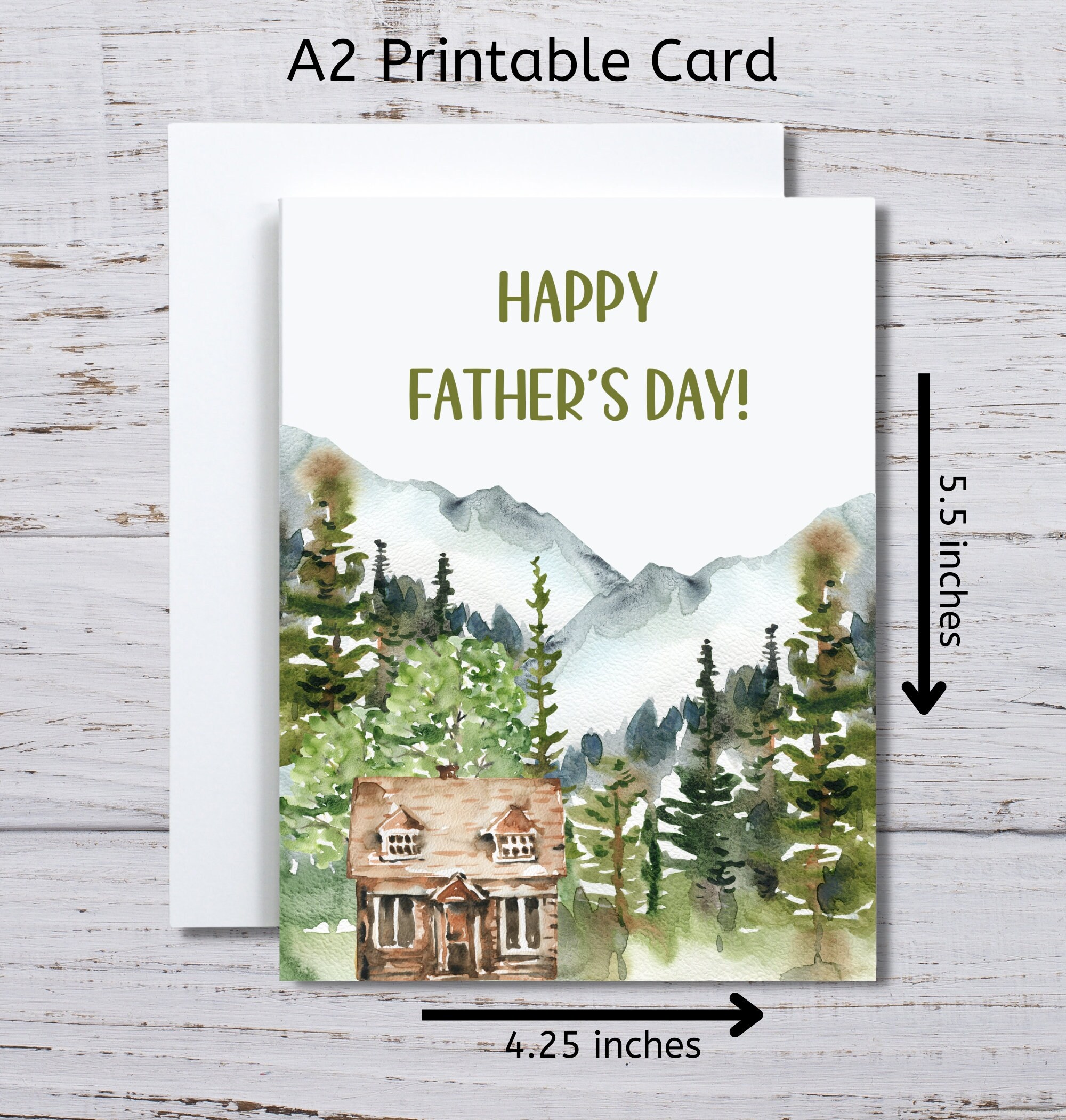 Father's Day Card Printable, Outdoors Father's Day Card, Mountains Card ...