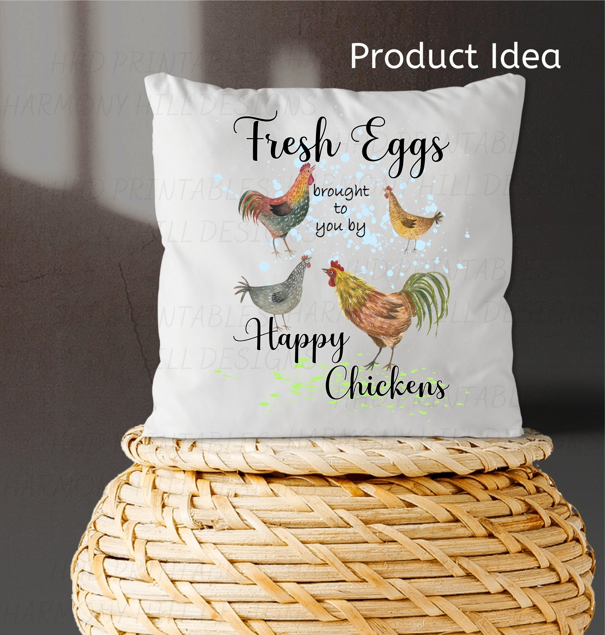 Chickens Print, Chickens Printable, Chickens Sublimation, Chickens Wall ...