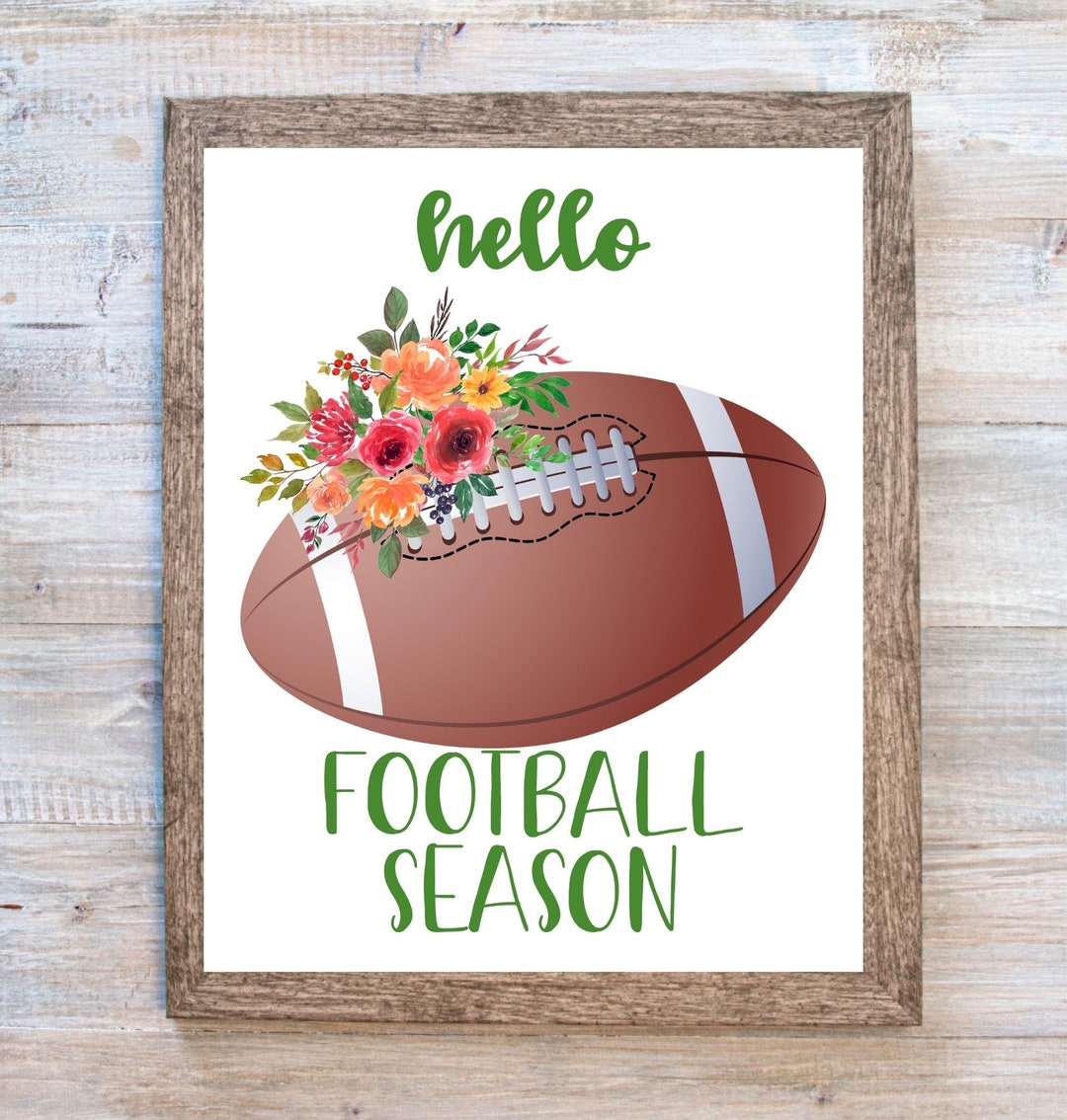 Football Art, Hello Football Season Printable, Football Digital ...