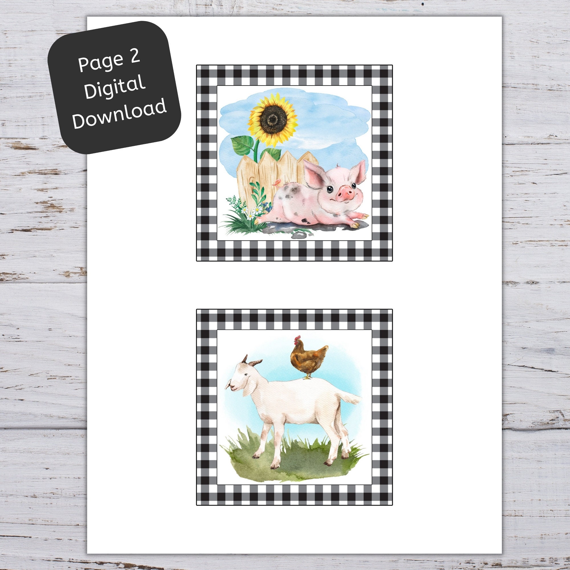 Farm Animal Collage Sheets, Printable Farm Clipart, Cow Design, Pig ...