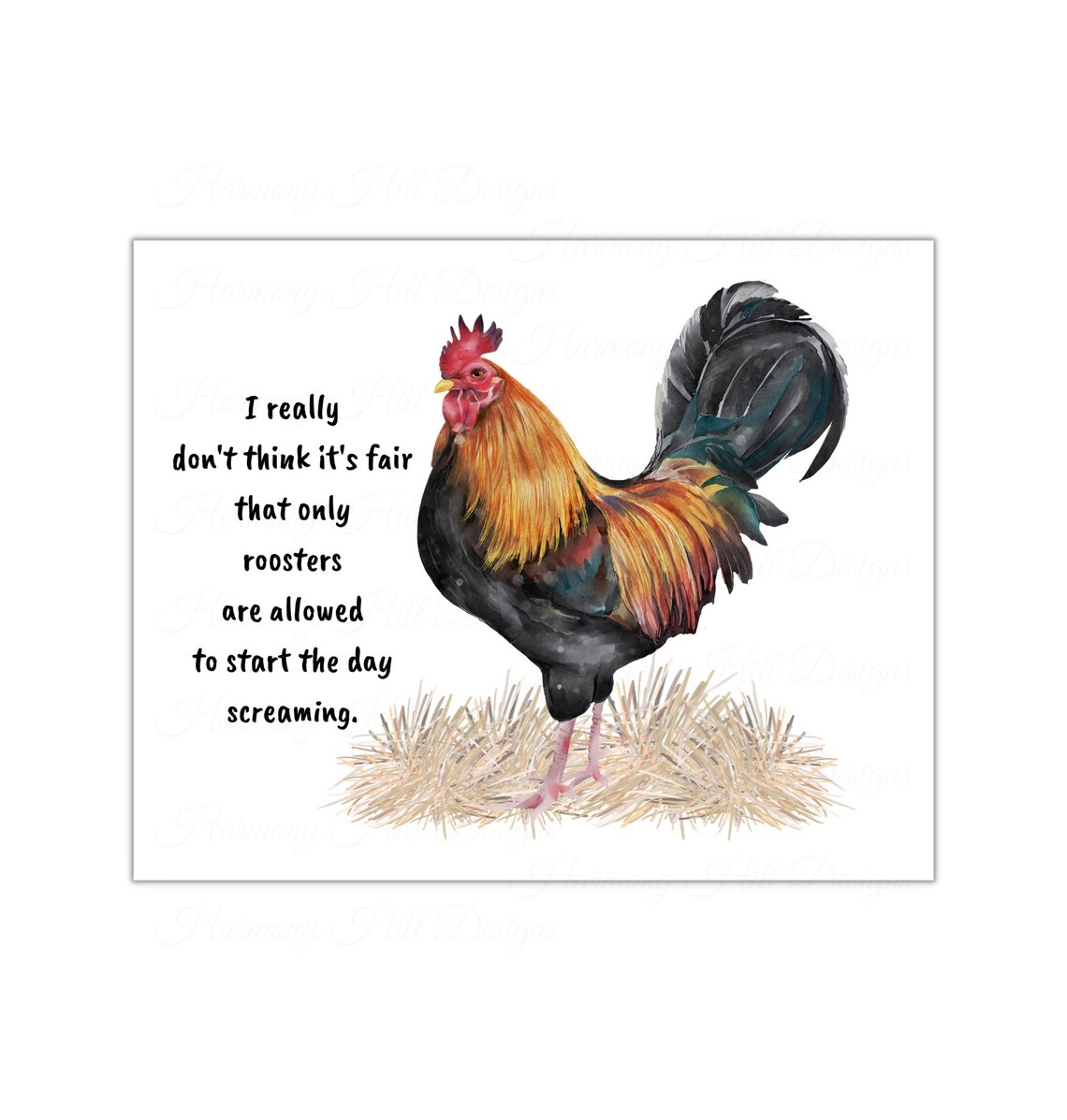 Rooster Print, Funny Rooster PNG, Rooster Printable Wall Art, Snarky ...