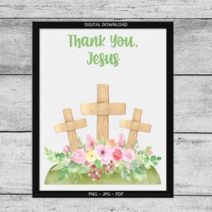 Thank You Jesus, Easter Decor, Christian Easter Wall Art, Easter ...