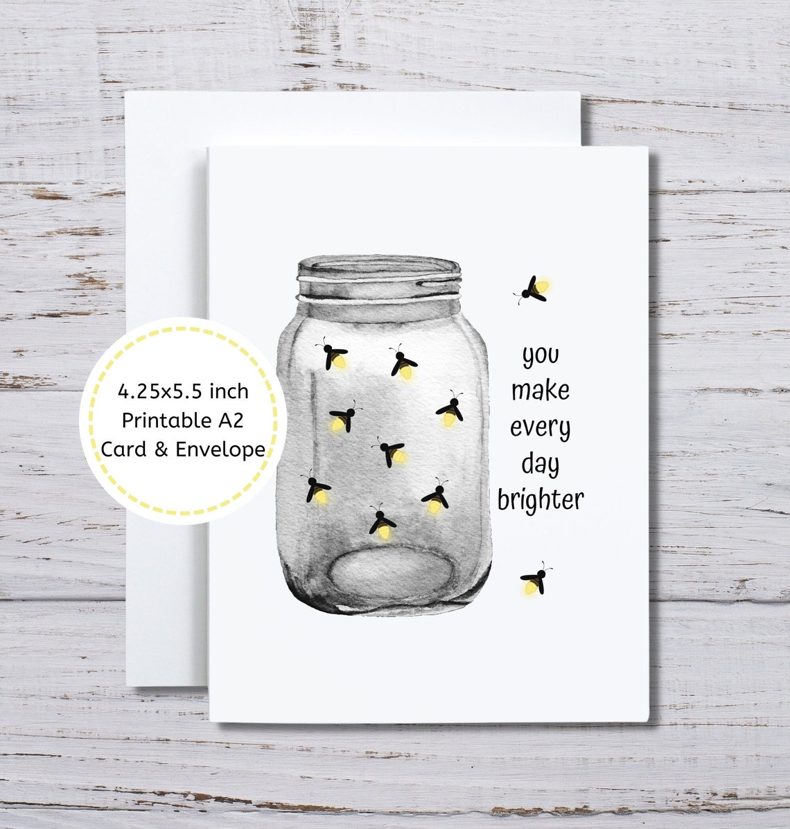 Firefly Card Lightning Bug Card You Make Every Day Brighter - Etsy
