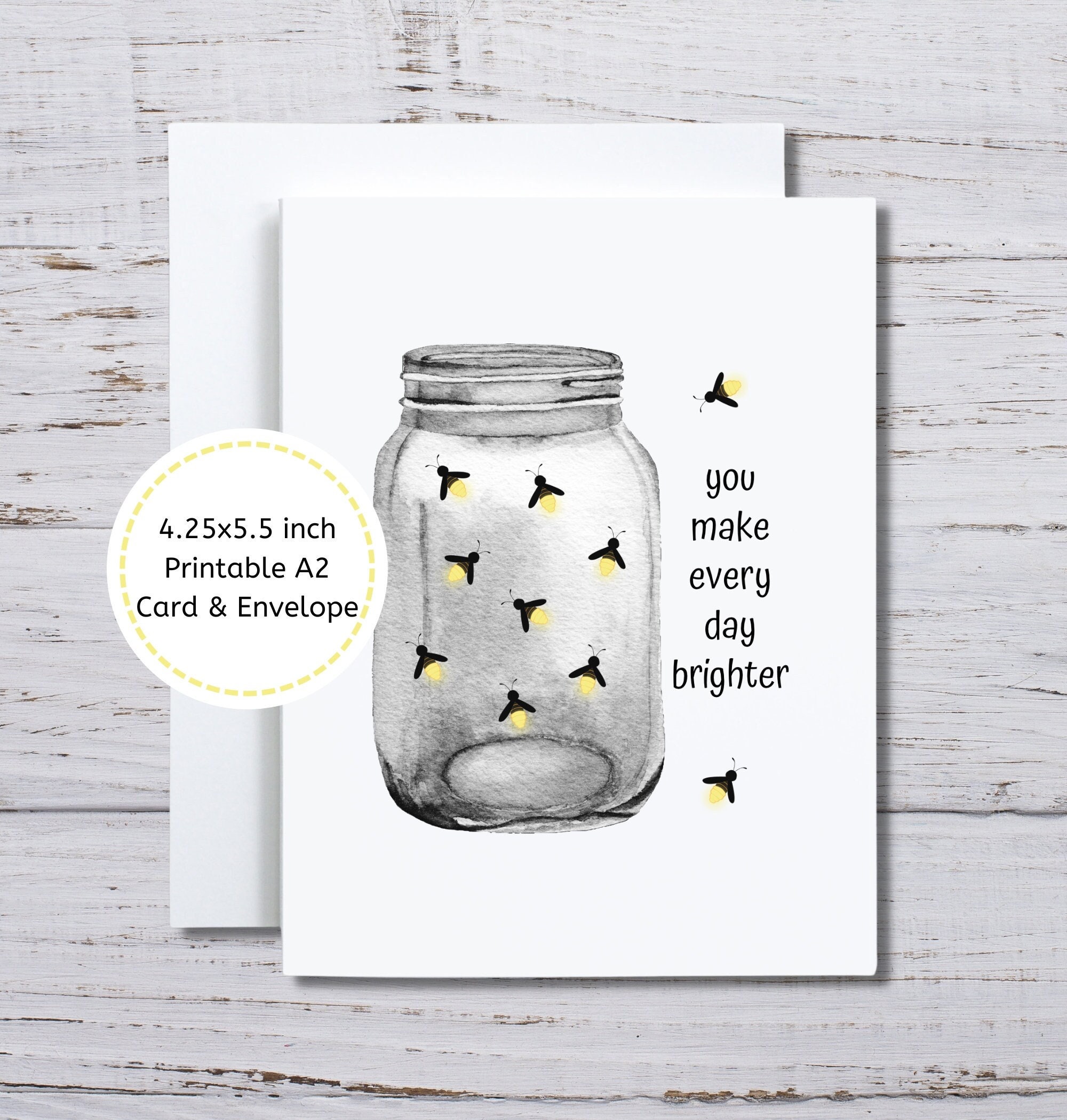 Firefly Card, Lightning Bug Card, You Make Every Day Brighter ...