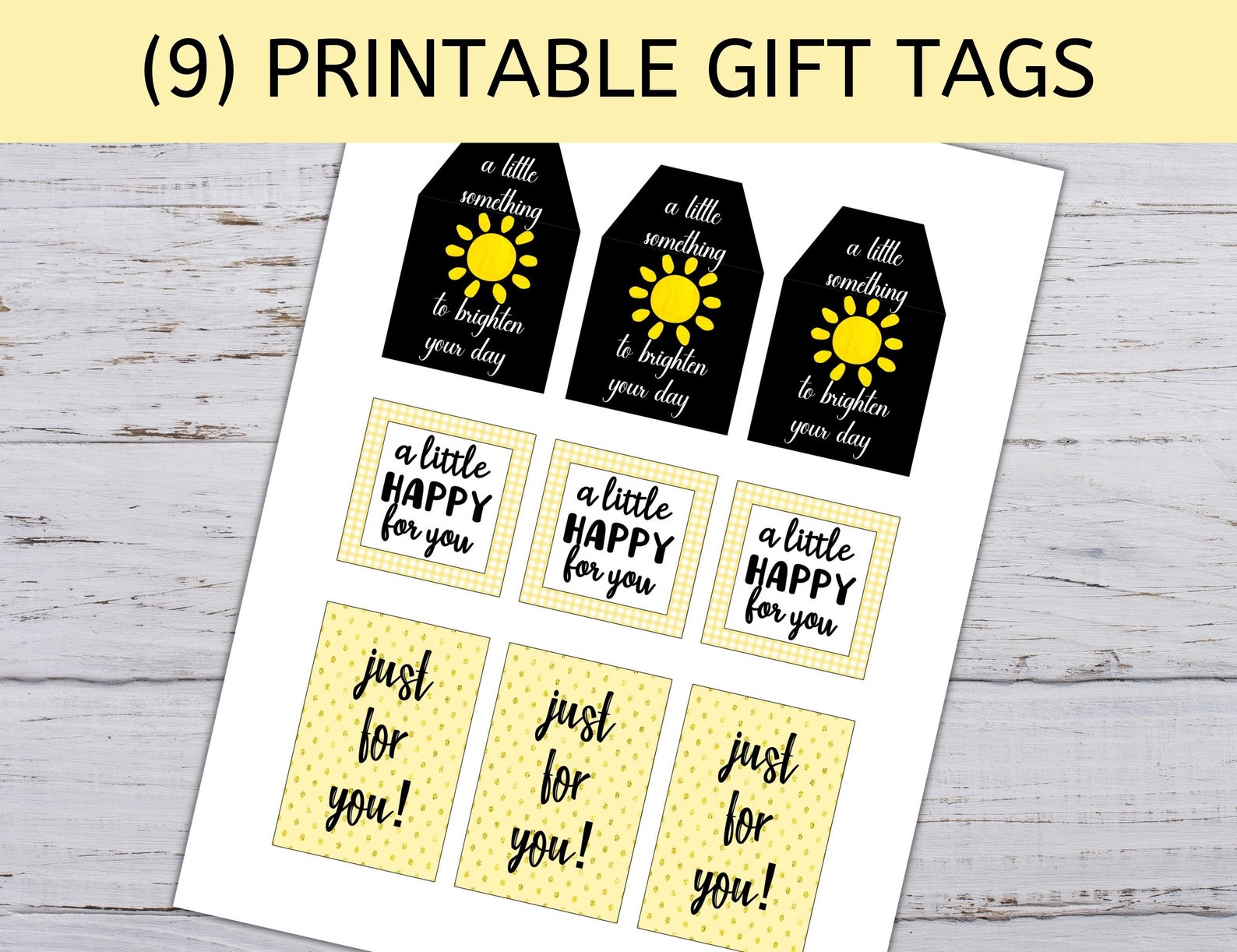 Printable Gift Tags, Just for You Gift Tags, Sunshine Tags, to Brighten ...