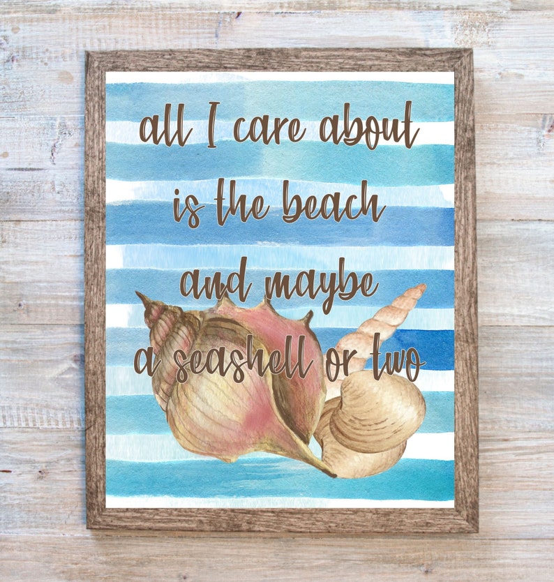 Seashell Printable, Beach Seashell Print, Beach Printable, Beach Wall ...