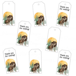 Printable Gift Tags, Wolf Tags, Wolf Shower Thank You, Wolf Birthday ...