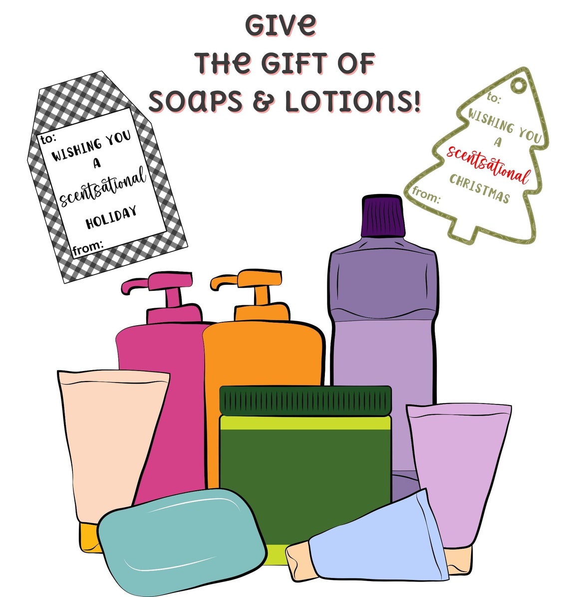 Scentsational Gift Tags Perfume Gift Tags Lotion Bottle Gift - Etsy