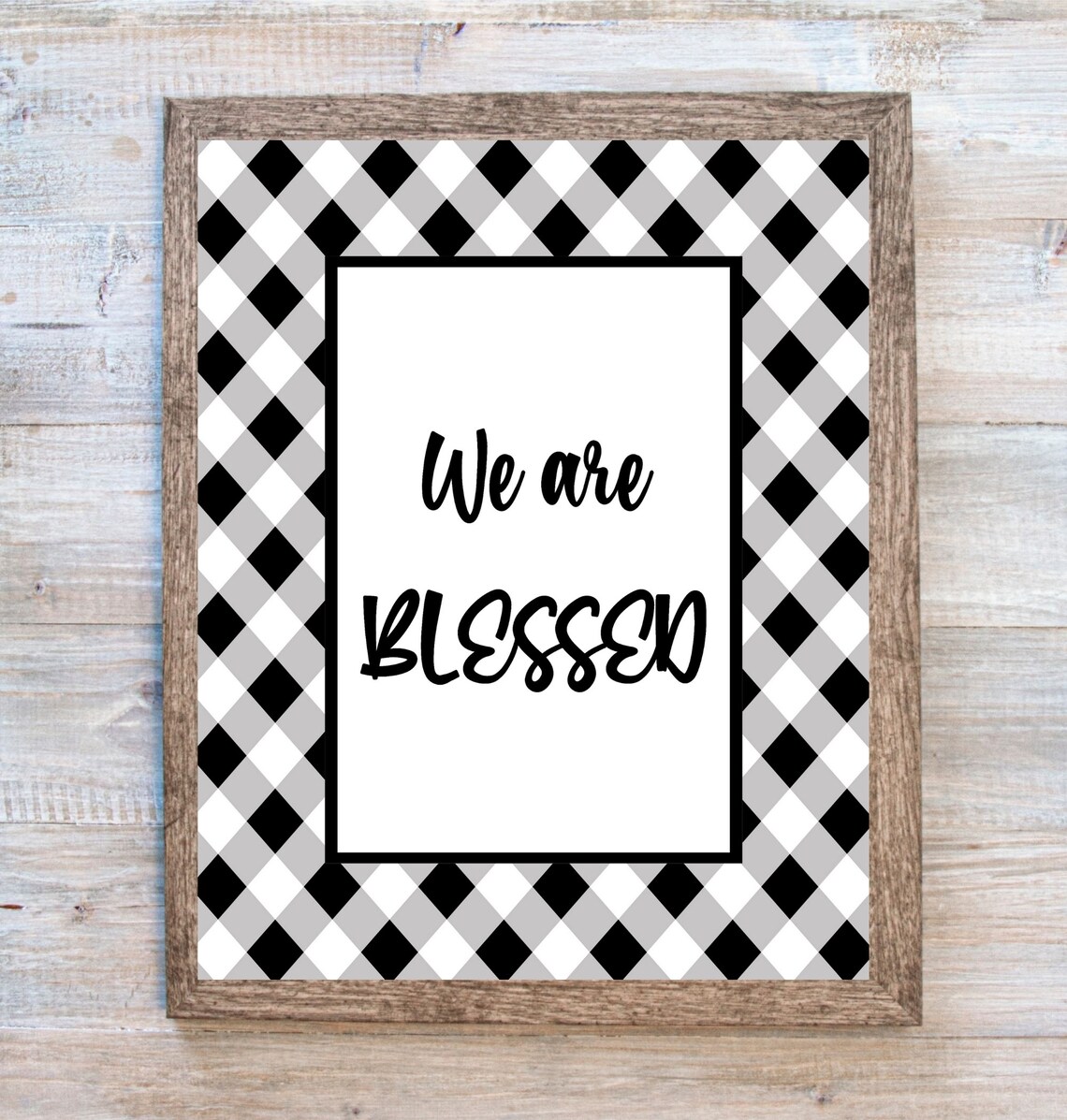 We Are Blessed Printable Black and White Blessed Wall Art - Etsy