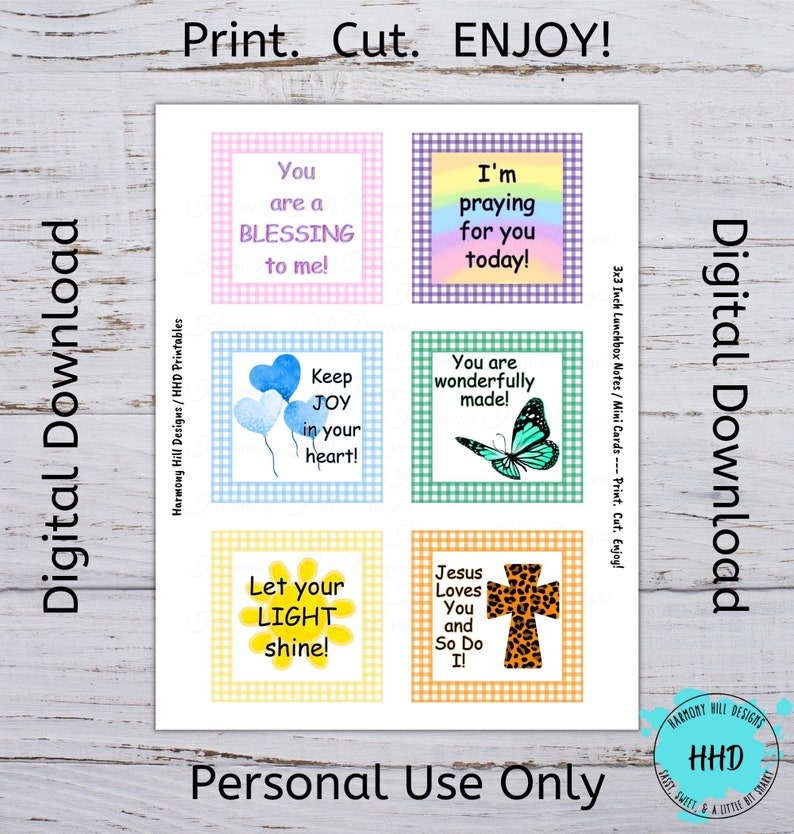Christian Lunch Box Notes, Printable Lunchbox Notes, Cards for Kids ...