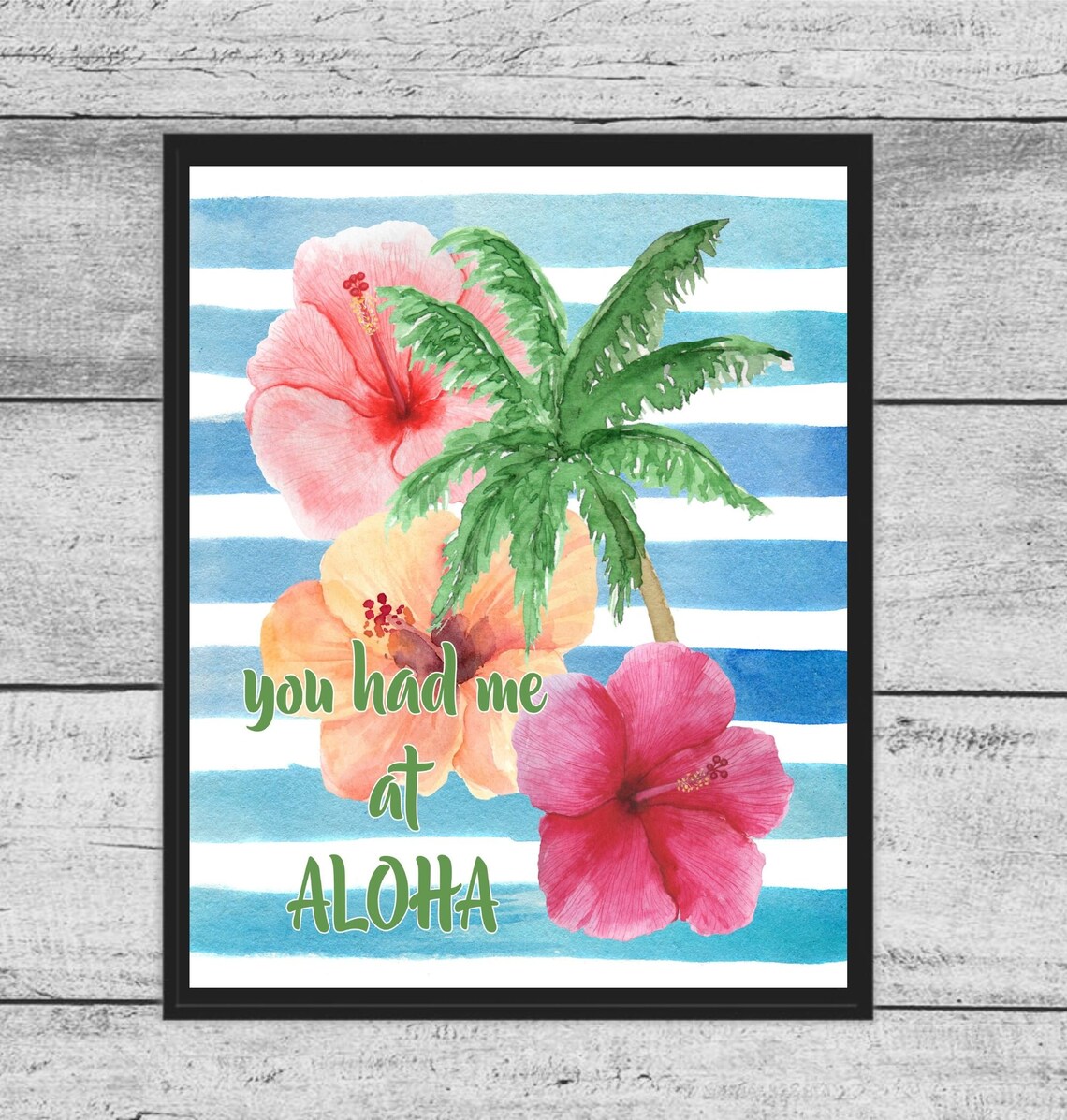 Aloha Printable Aloha Print Hibiscus Printable Palm Tree - Etsy