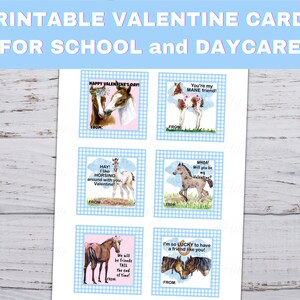 Horse Valentine Cards, Printable Valentine Cards for School, Classroom ...