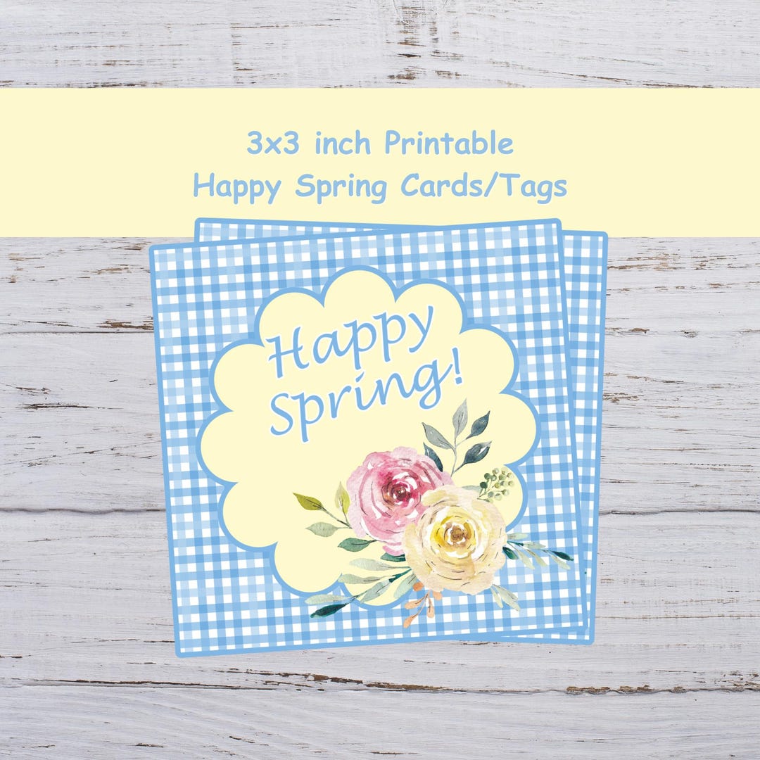 Happy Spring Tags, Flower Tags, Printable Tags, for Treat Bags, for ...