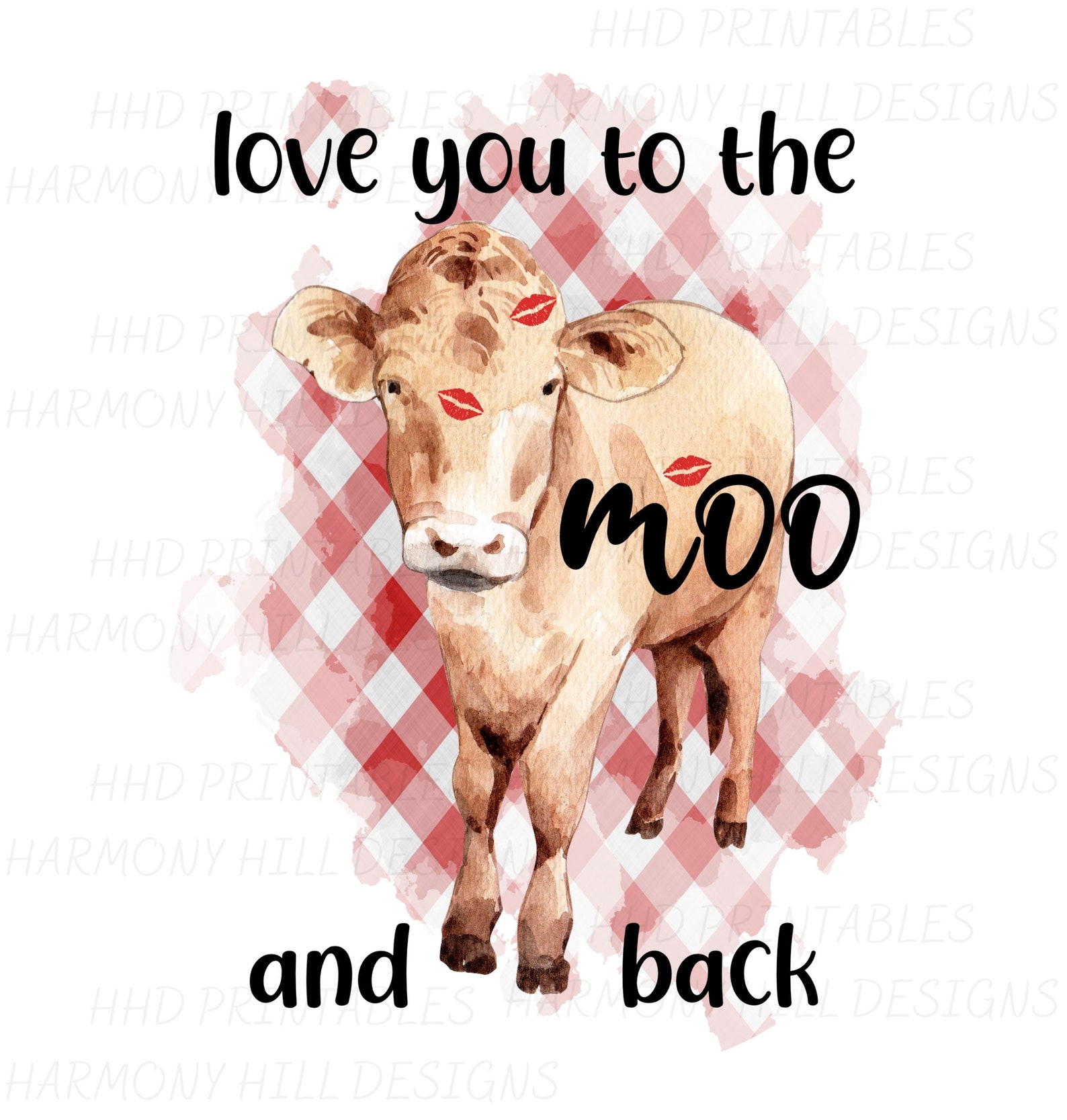 Cow Printable, Cow Print, PNG, JPG, Cow Wall Art, Love You to the Moo ...