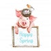 Spring Pig Print, Spring Pig Printable, Pig Sublimation, Pig Wall Art ...