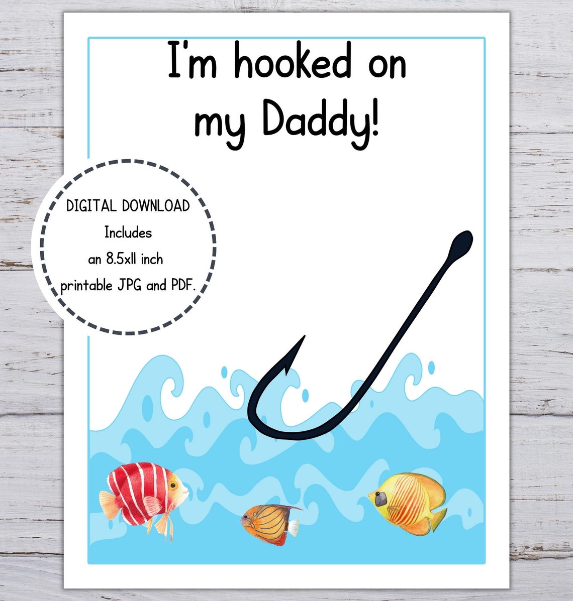 Fathers Day Handprint Art, Fathers Day Gift, Gift for Fishing Dad ...