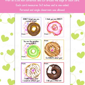Donut Valentine Cards, Printable Donut Valentines, Printable Valentine ...