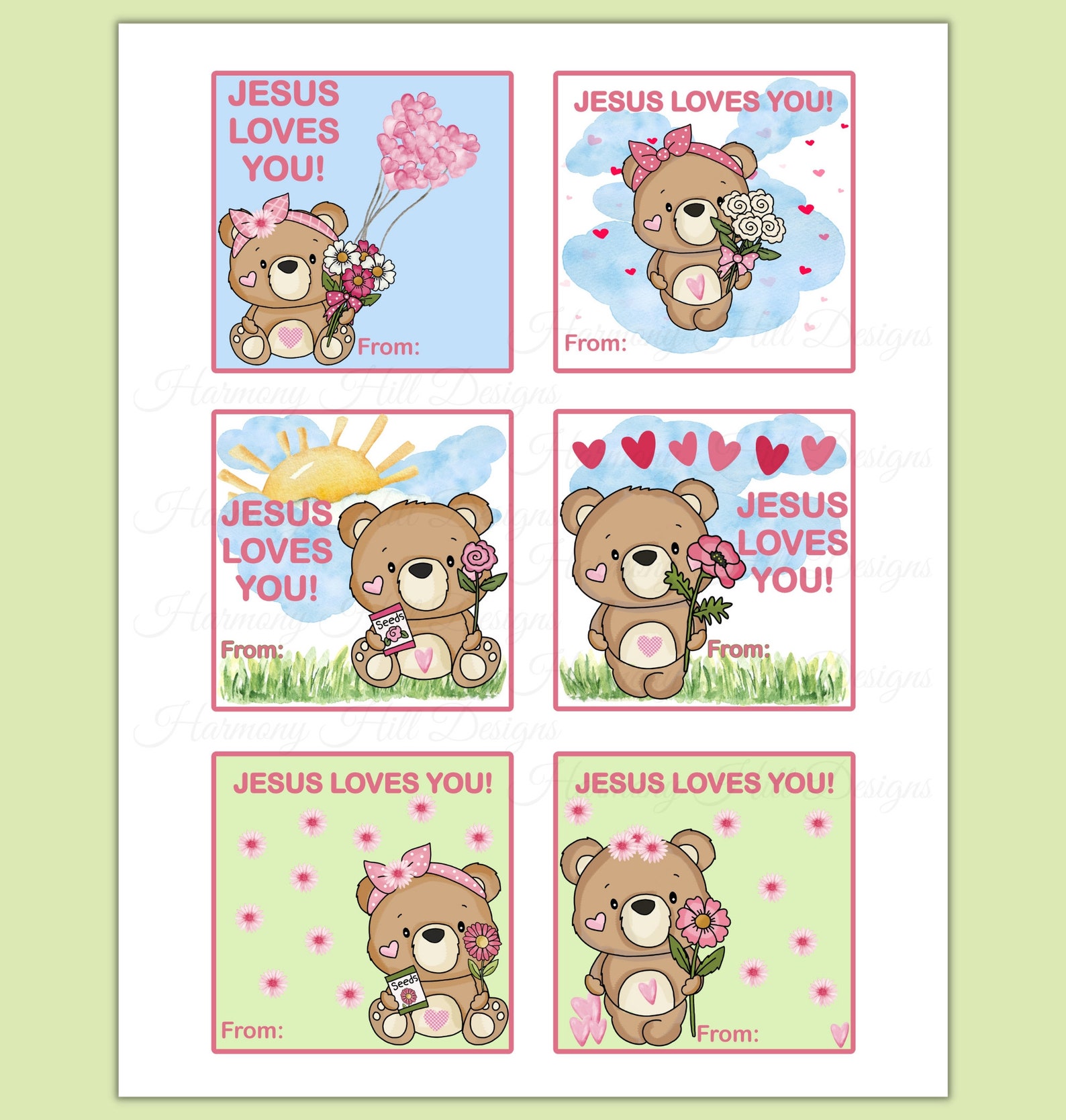 Jesus Loves You Valentines, Christian Kids Valentine, Printable ...