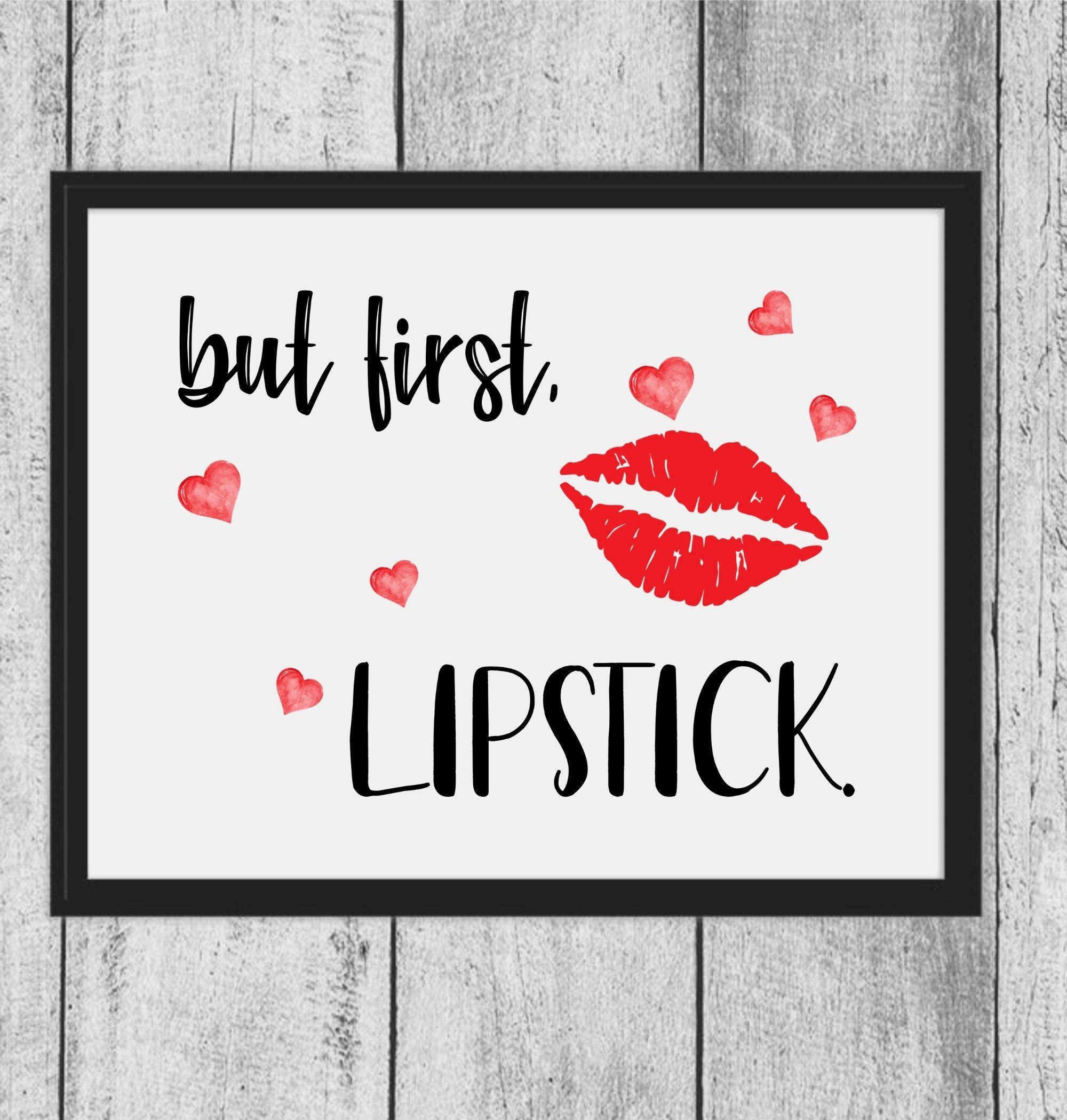 Lipstick Printable, Lipstick Print, Hearts and Lips Printable, Lipstick ...