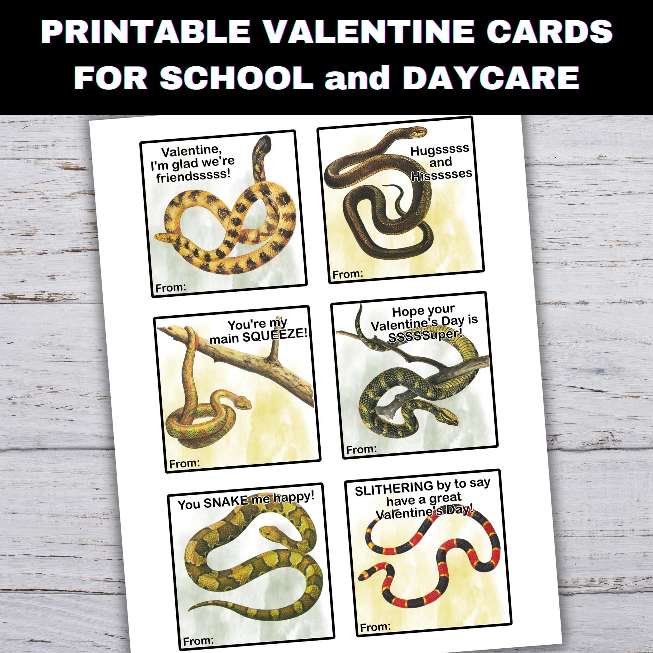 Snake Valentine Cards, Printable Snakes Valentines, Printable Valentine ...