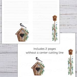 Printable Stationery, Bird Stationery, Birdhouse Stationery, Letter ...