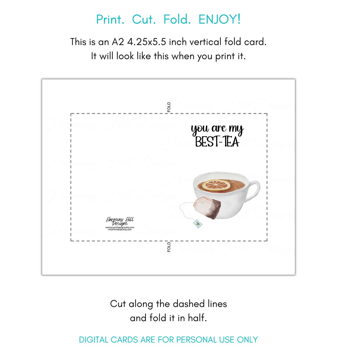 BFF Card, Best Tea Card, Card for My Bestie, for Best Friend, Tea ...