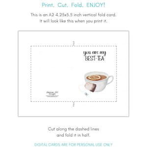 BFF Card, Best Tea Card, Card for My Bestie, for Best Friend, Tea ...