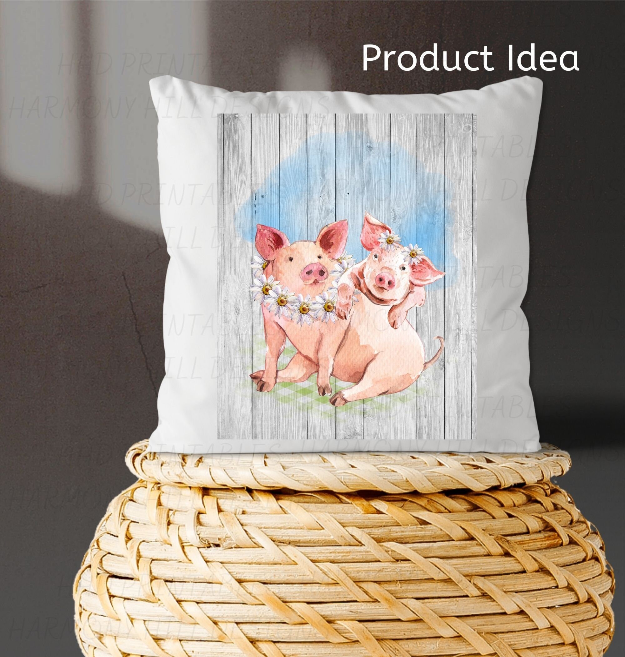Pigs Printable Pigs Print PNG JPG Sublimation Pigs Wall - Etsy