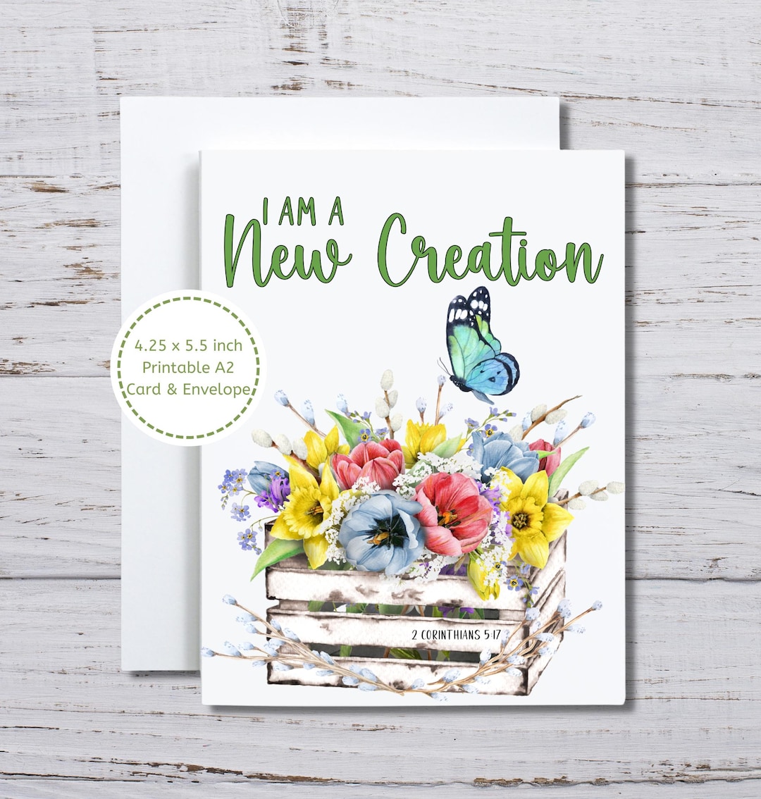 Christian Salvation Printable Card, I Am A New Creation, 2 Corinthians ...