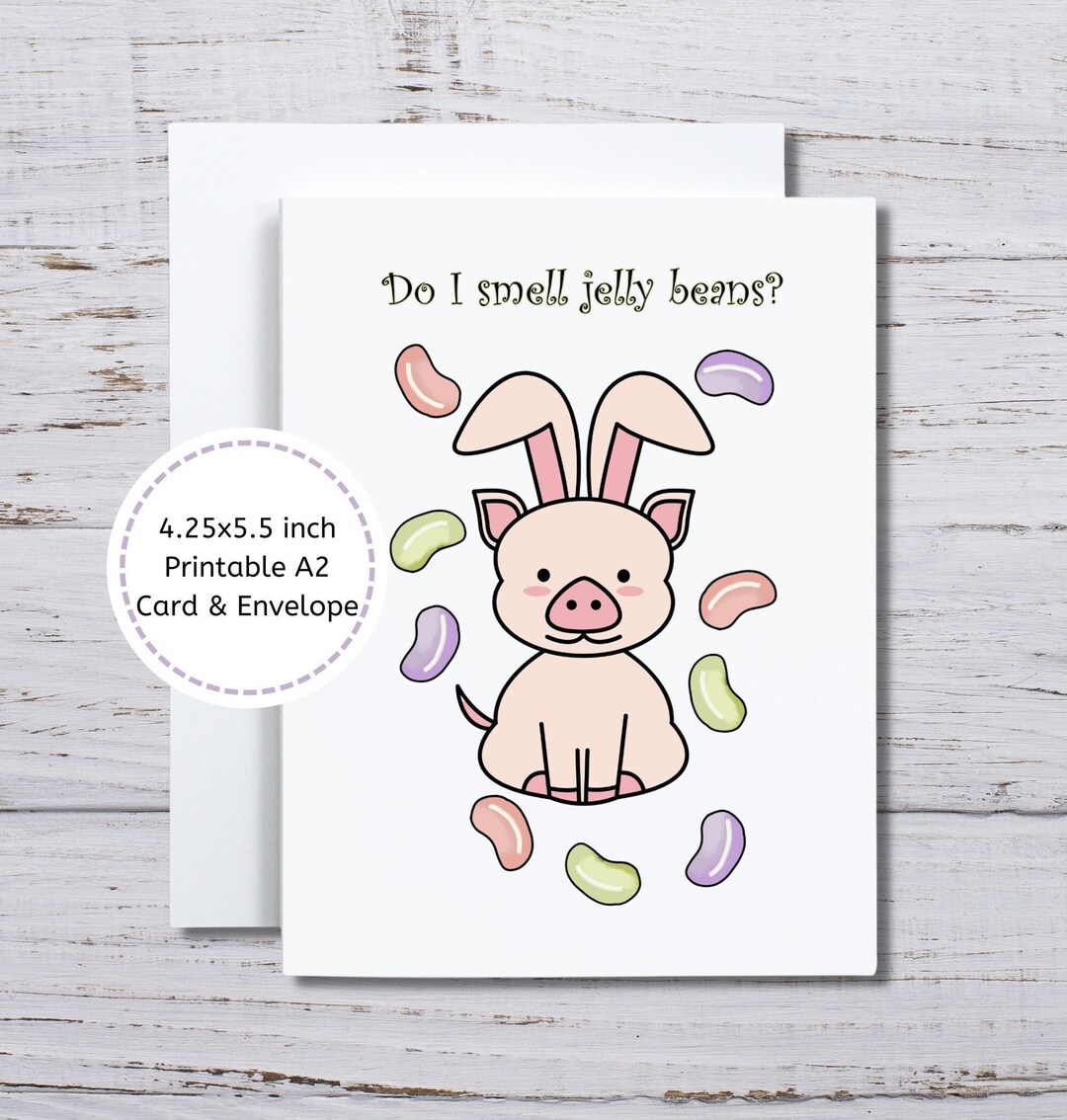 Easter Pig, Funny Easter Card, Pig Card Download, Funny Easter Card to ...