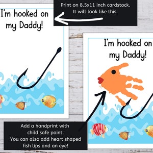 Fathers Day Handprint Art, Fathers Day Gift, Gift for Fishing Dad ...