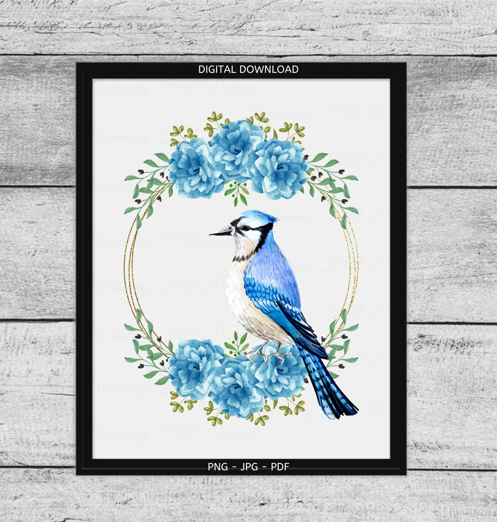 Blue Jay Printable, Blue Jay Print, Blue Jay Decor, Blue Jay Bird Wall ...