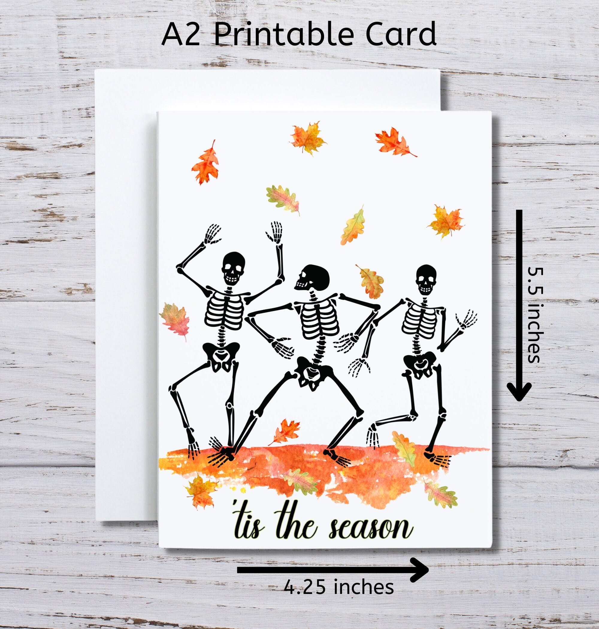 Skeleton Card, Skeleton Tis the Season Card, Dancing Skeletons ...