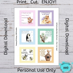 Christian Lunch Box Notes, Printable Lunchbox Notes, Cards for Kids ...