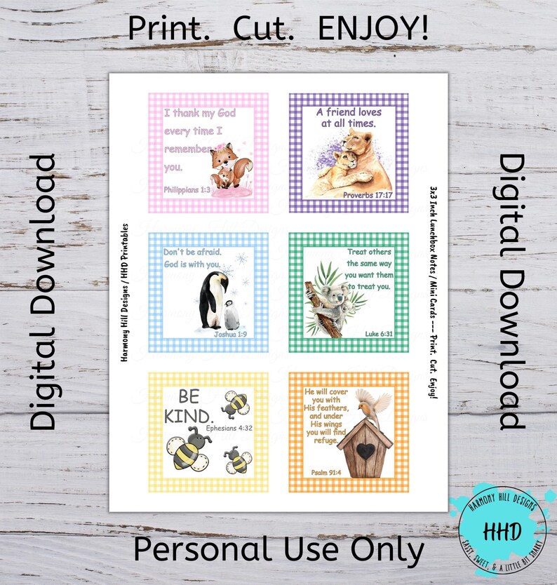 Christian Lunch Box Notes, Printable Lunchbox Notes, Cards for Kids ...