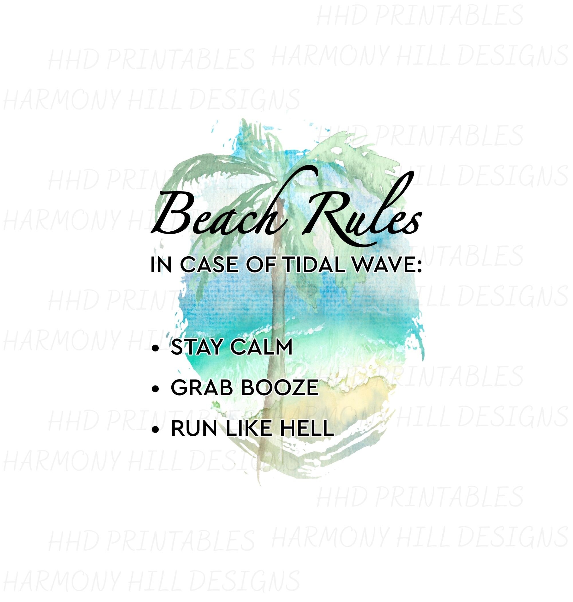Beach Printable Beach Rules Print Funny Beach Wall Art - Etsy