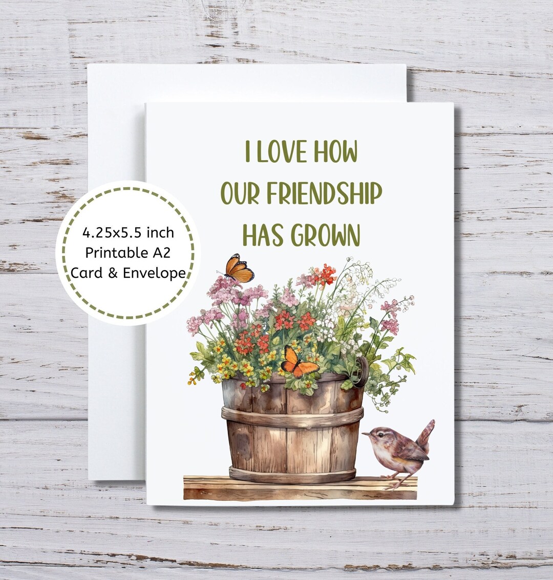 Friendship Card, Printable Card for Friend, Card for Friend, Digital ...