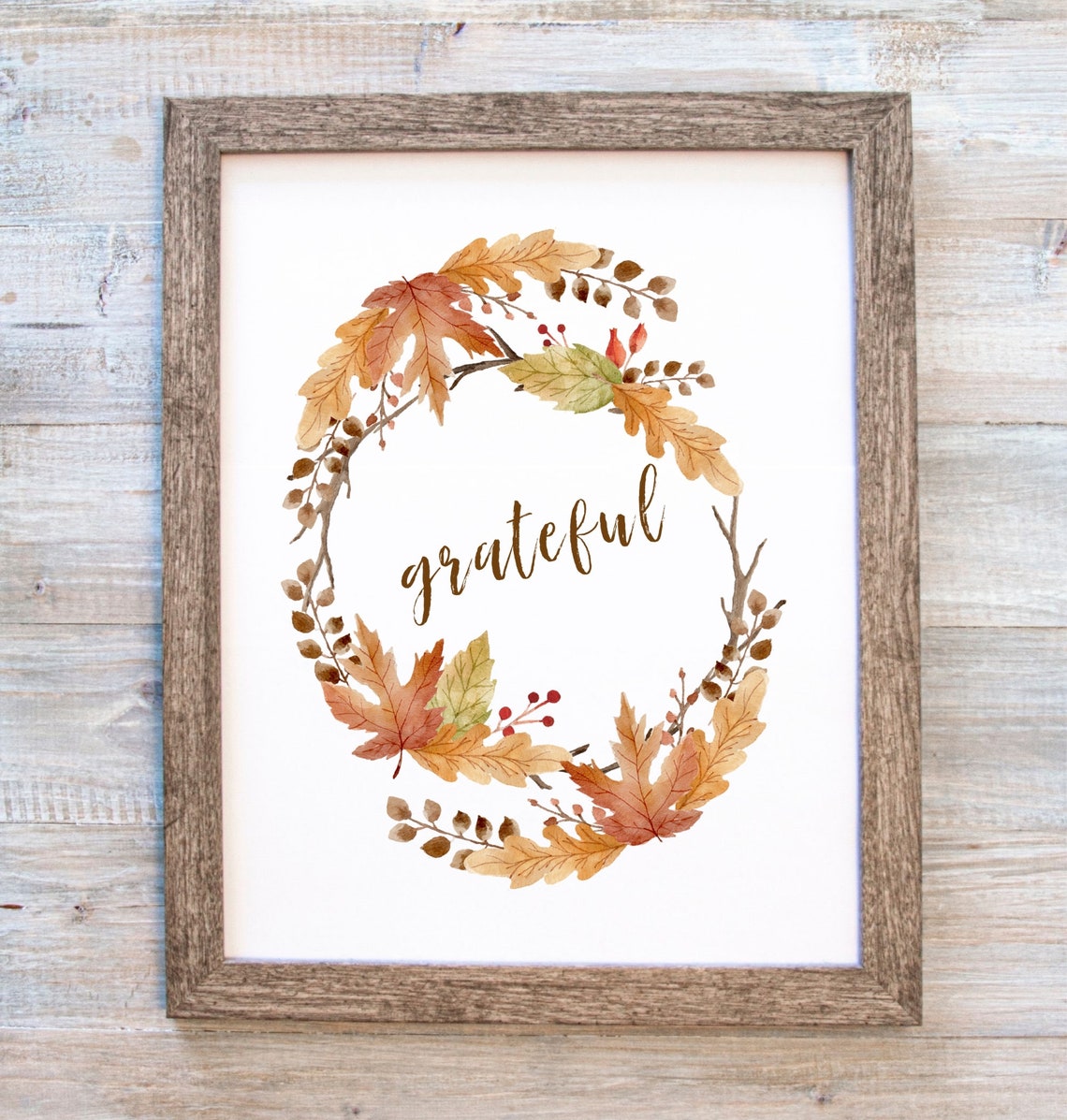Grateful Art, Fall Grateful Wall Art, Fall Printable Art, Grateful ...