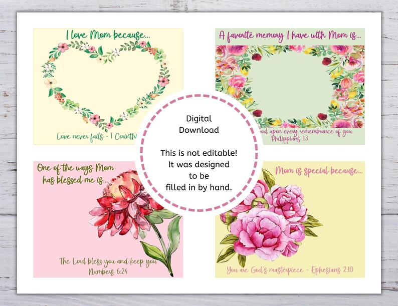 Printable Blessing Cards, Blessing Cards, Blessing Cards for Mom ...