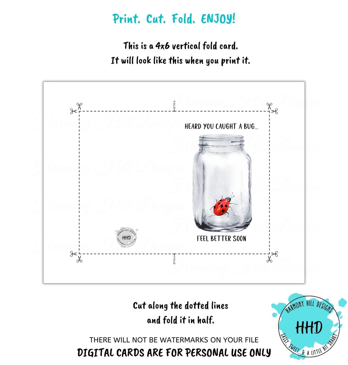 Get Well Card, Printable Feel Better Card, Funny Get Well Card, Heard ...