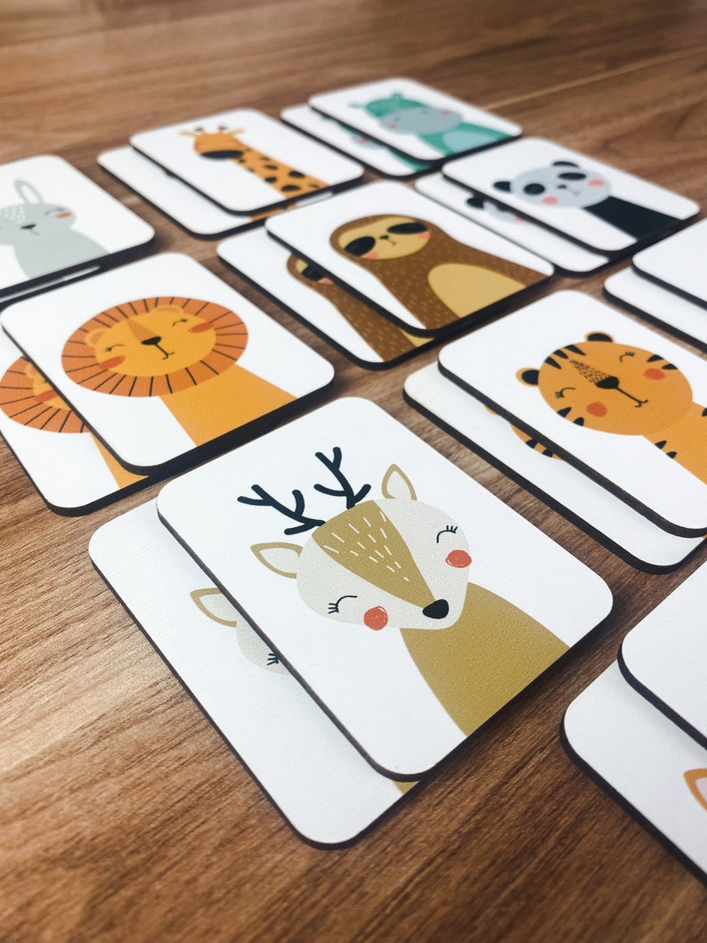 Animals Wooden Memory Game Wooden Educational Matching Game - Etsy