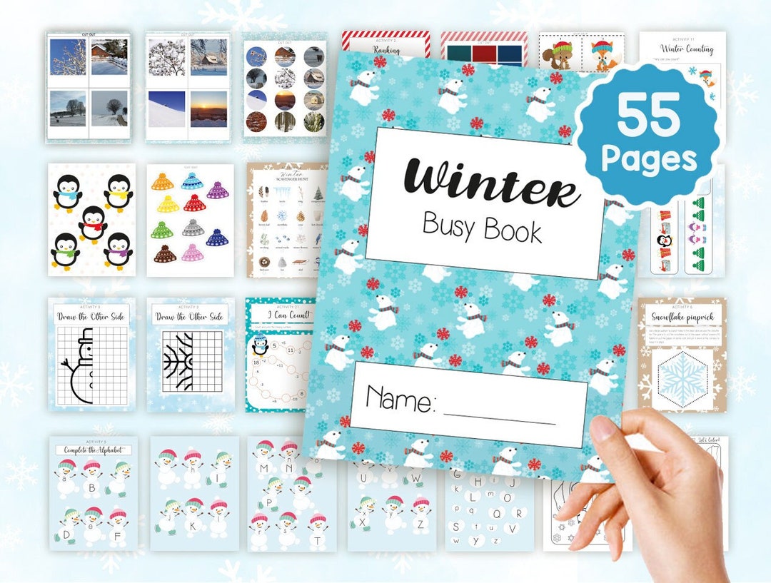 Winter Busy Book Printable Preschool Learning Binder Homeschool ...