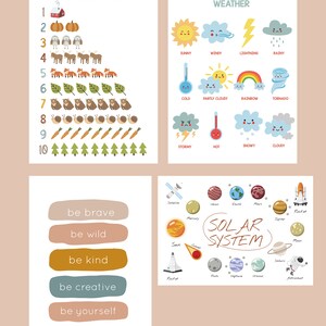Set of 12 -educational Posters Set for Playroom - Classroom Poster ...