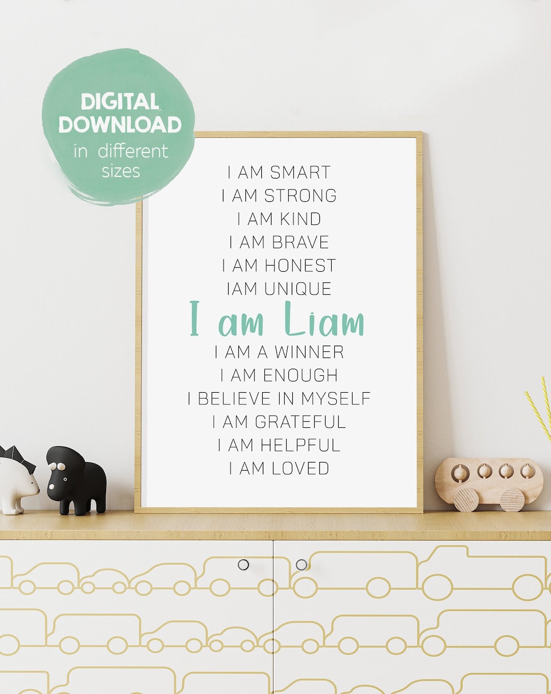 Custom Name Affirmations Poster for Kids Mindfulness- Emotions Poster ...