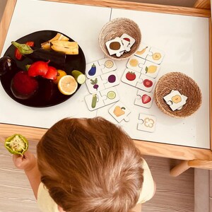 Wooden Fruits and Vegetables Puzzle 2 Piece Jigsaw - Montessori ...