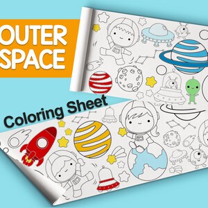 Giant Coloring Poster for Kids Space Themed Kids Coloring - Etsy