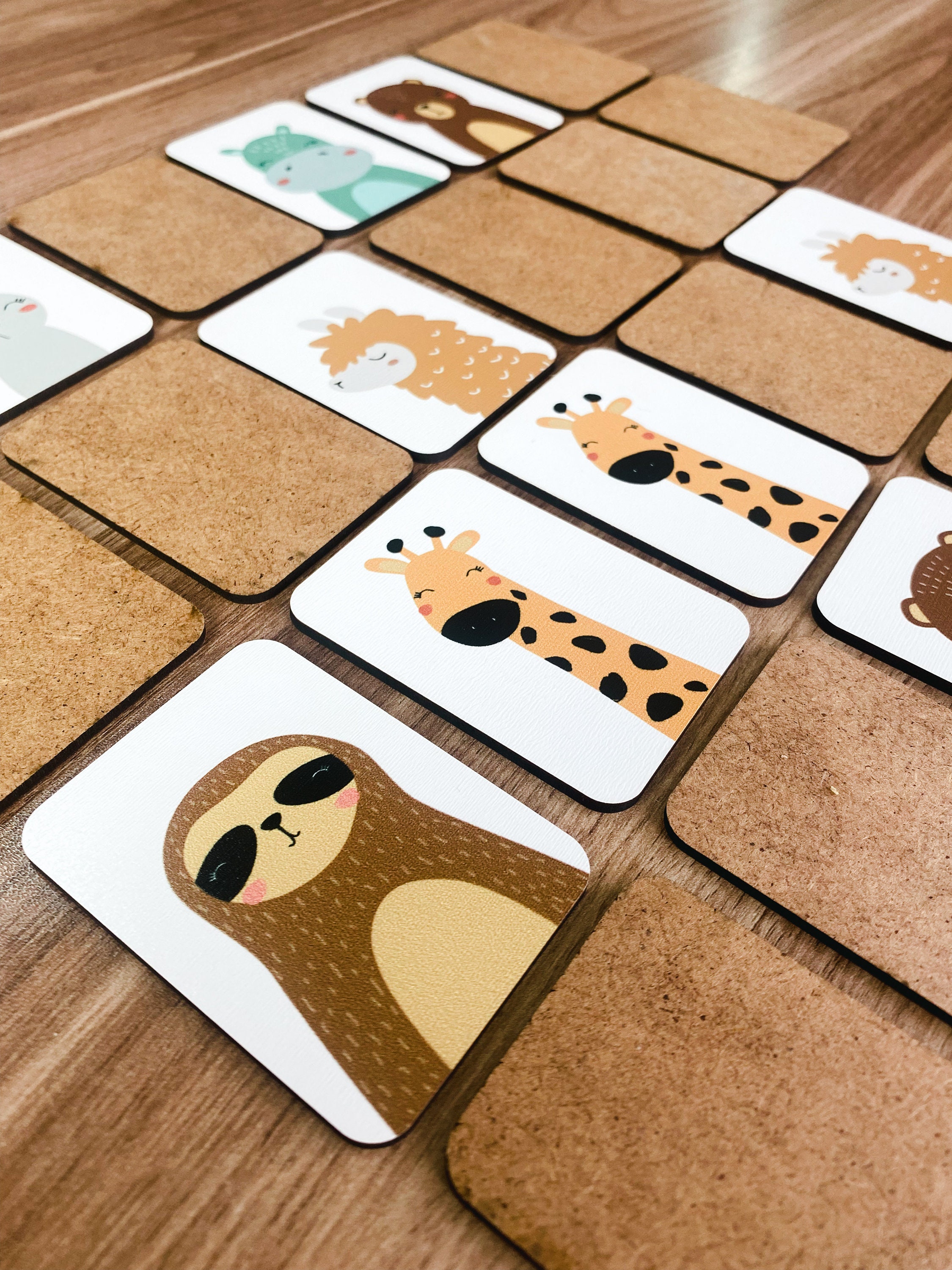 Animals Wooden Memory Game Wooden Educational Matching Game - Etsy