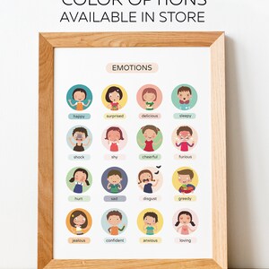Emotions Poster - Montessori Feelings Chart - Feelings Print ...