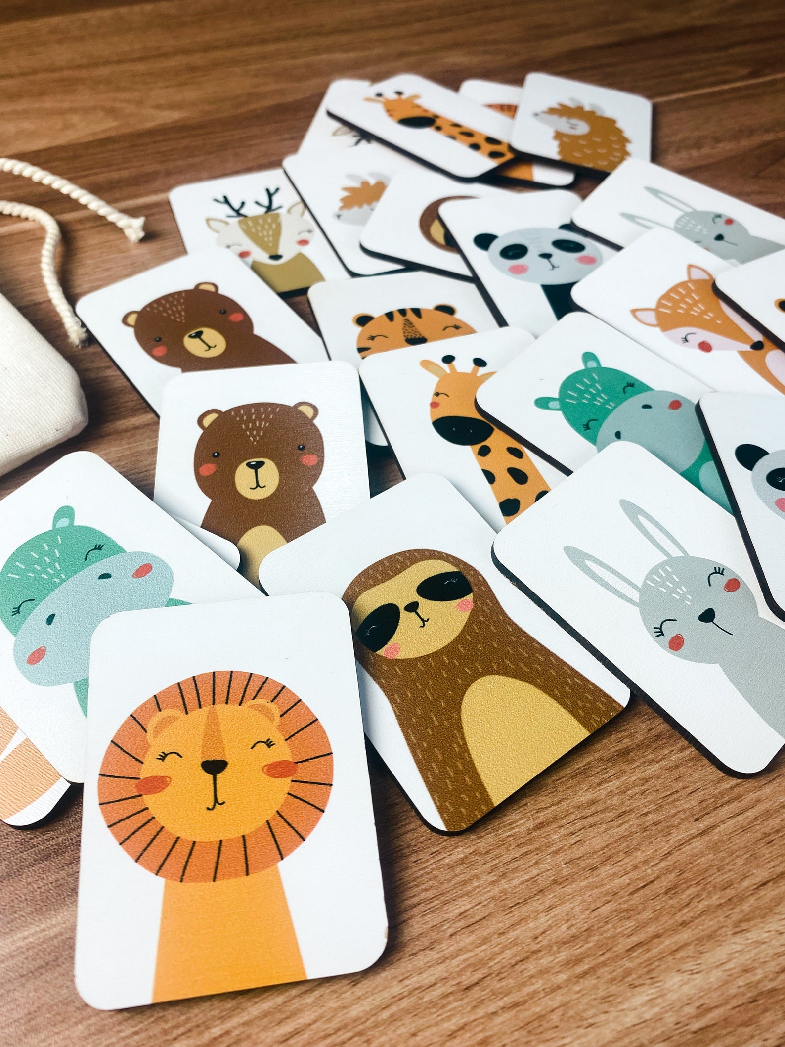 Animals Wooden Memory Game Wooden Educational Matching Game - Etsy