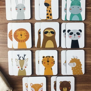 Animals Wooden Memory Game Wooden Educational Matching Game - Etsy